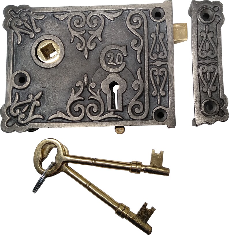 Victorian Style Antique Cast Iron & Brass Door Rim Sash Lock | Etsy