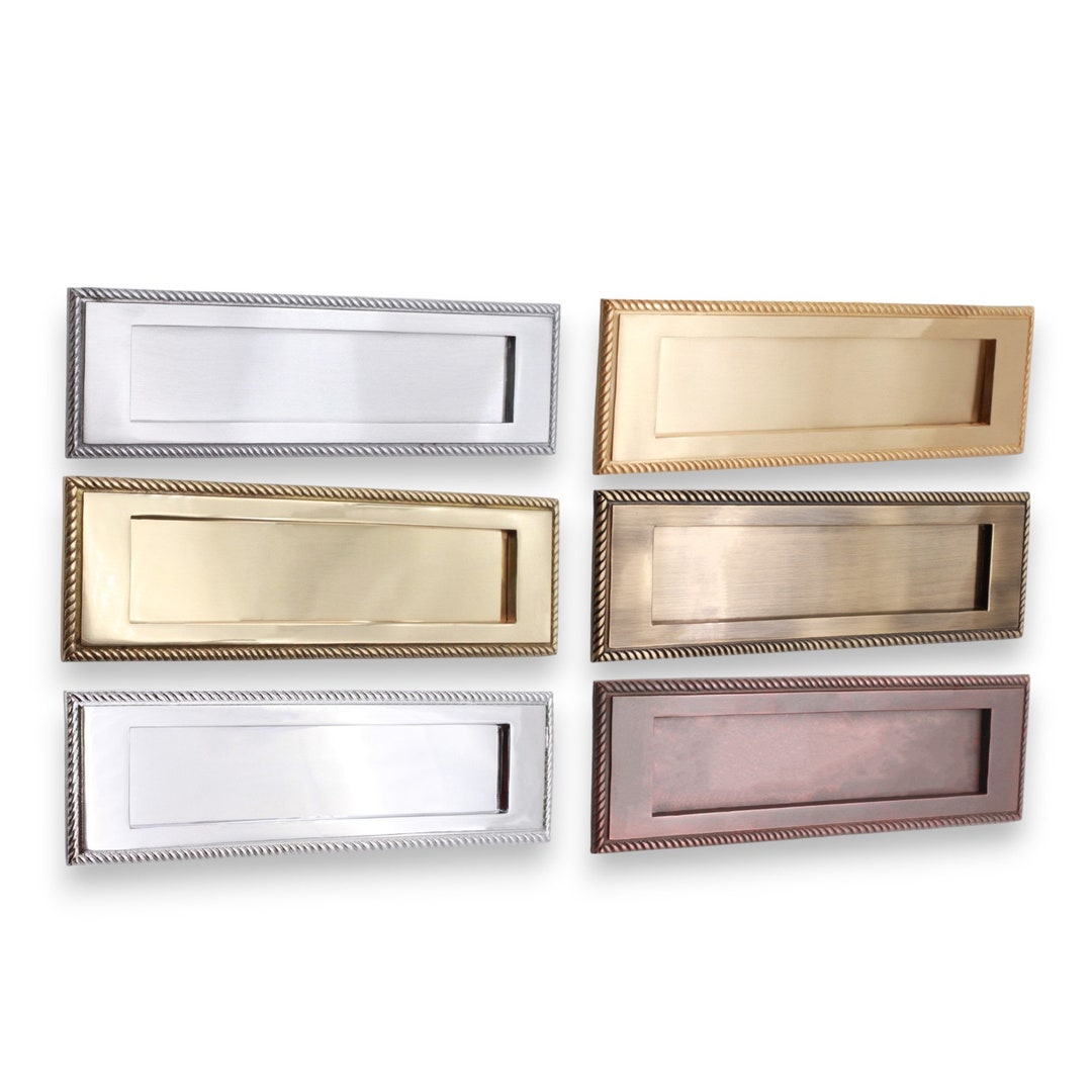 Georgian Roped Edge Heavy Duty Sprung 10” Solid Brass Letter Plate for ...