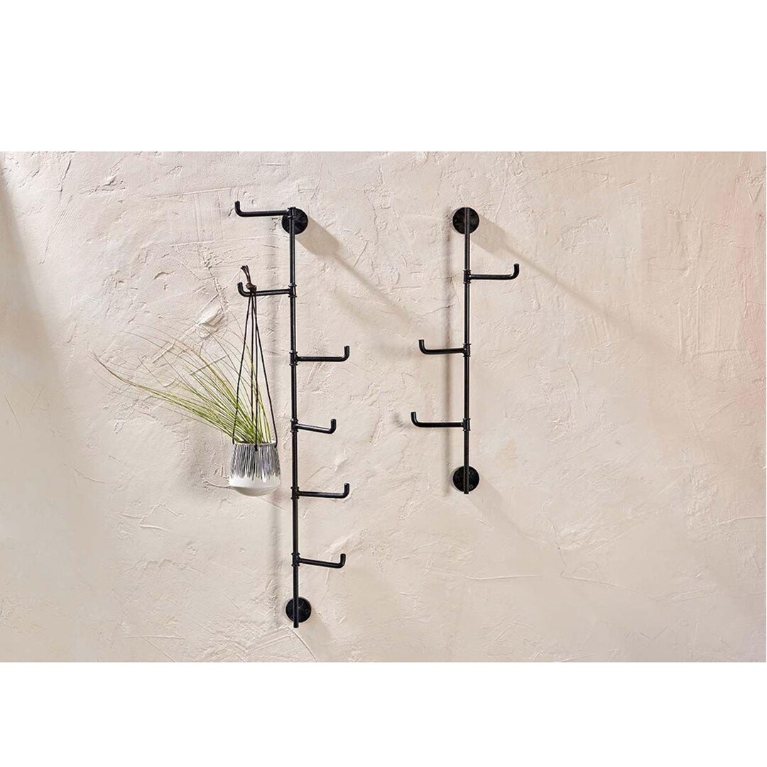 Vintage Hand Forged Wrought Iron Hat & Coat Hook Rack Door Hanger ...