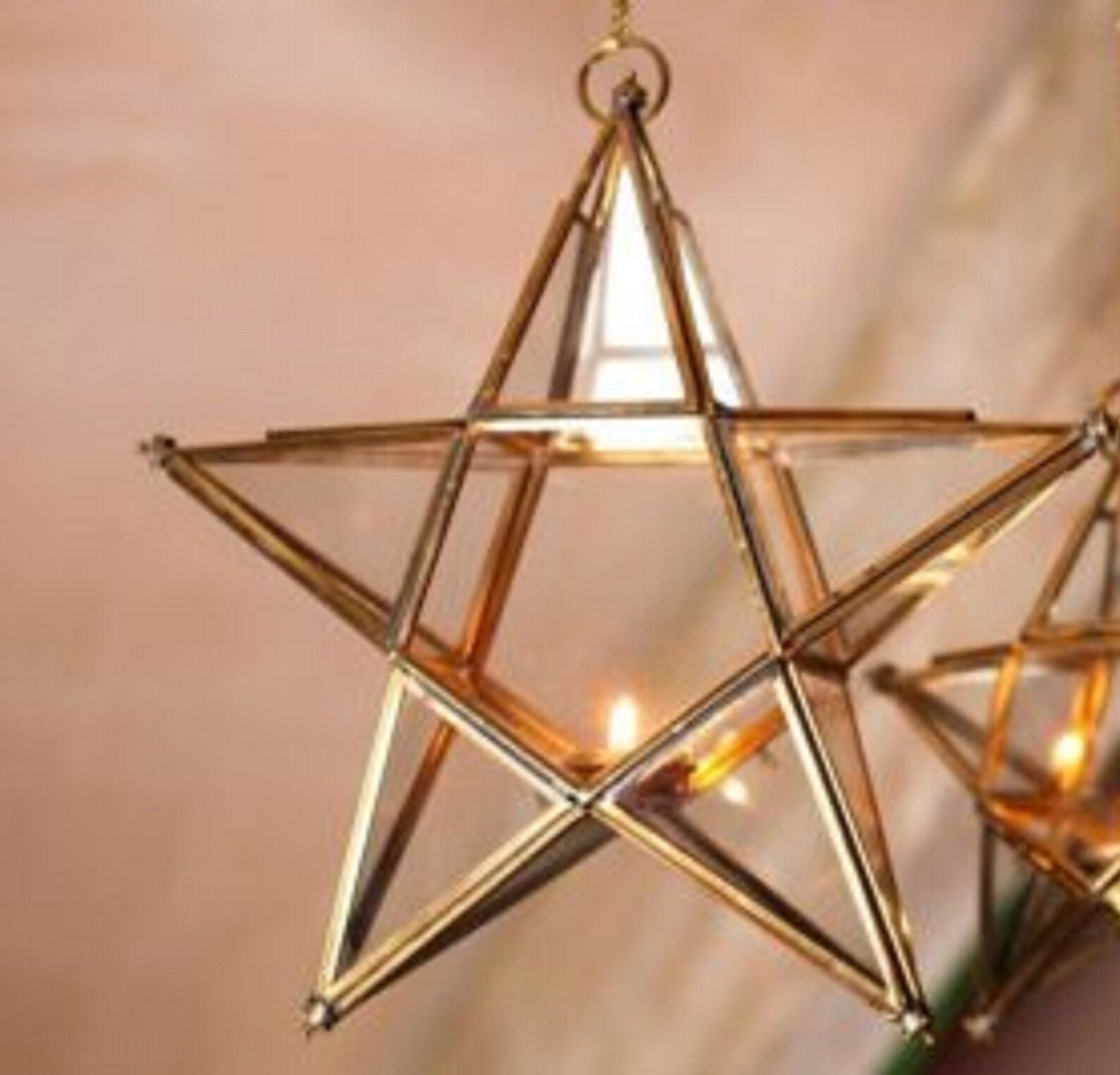 Star T-light Glass Light Lantern Christmas Candle Holder - Etsy UK