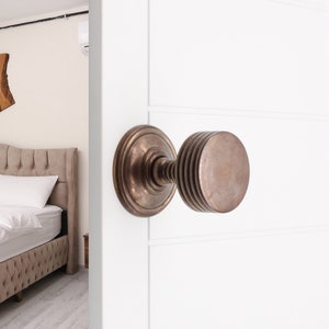 Ribbed Pattern Round Mortice Door Knobs 60mm Unsprung Pull Handles Pair – Suitable for Interior ...