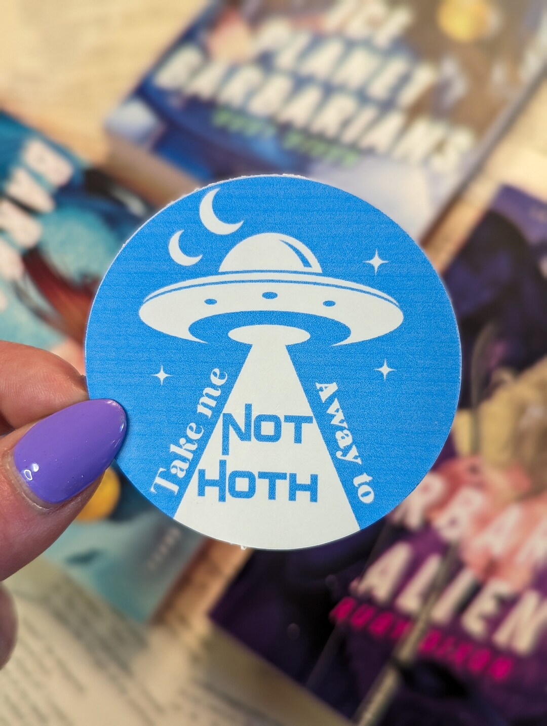 Blue Alien Not Hoth Ship Sticker, Ruby Dixon, Candy Heart Stickers, Ice ...