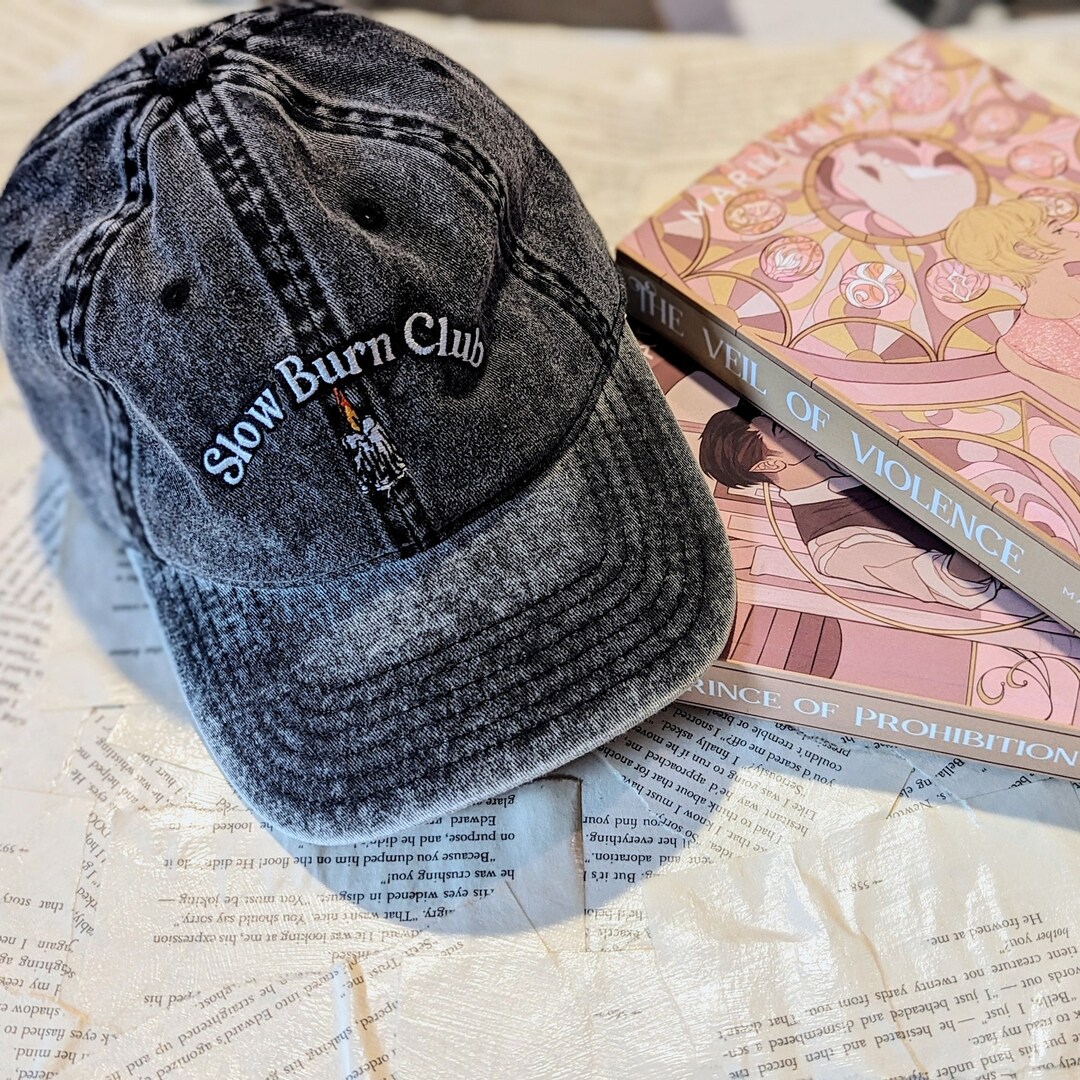 Embroidered Dad Hat, Slow Burn Bookish Baseball Hats, Book Lover Gift ...