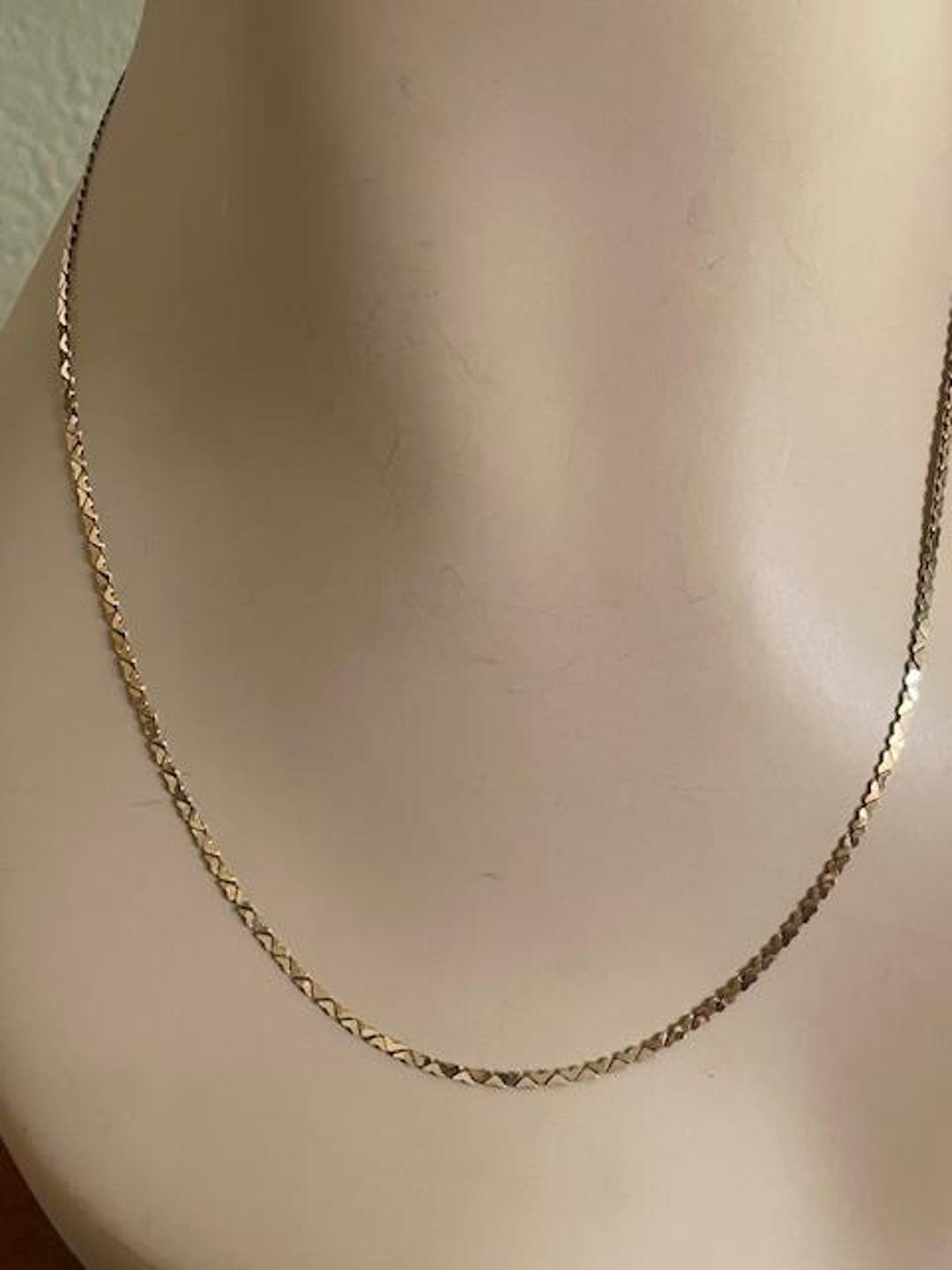 Vintage 14k Gold Triangle Link Chain Necklace 4.7 Grams - Etsy