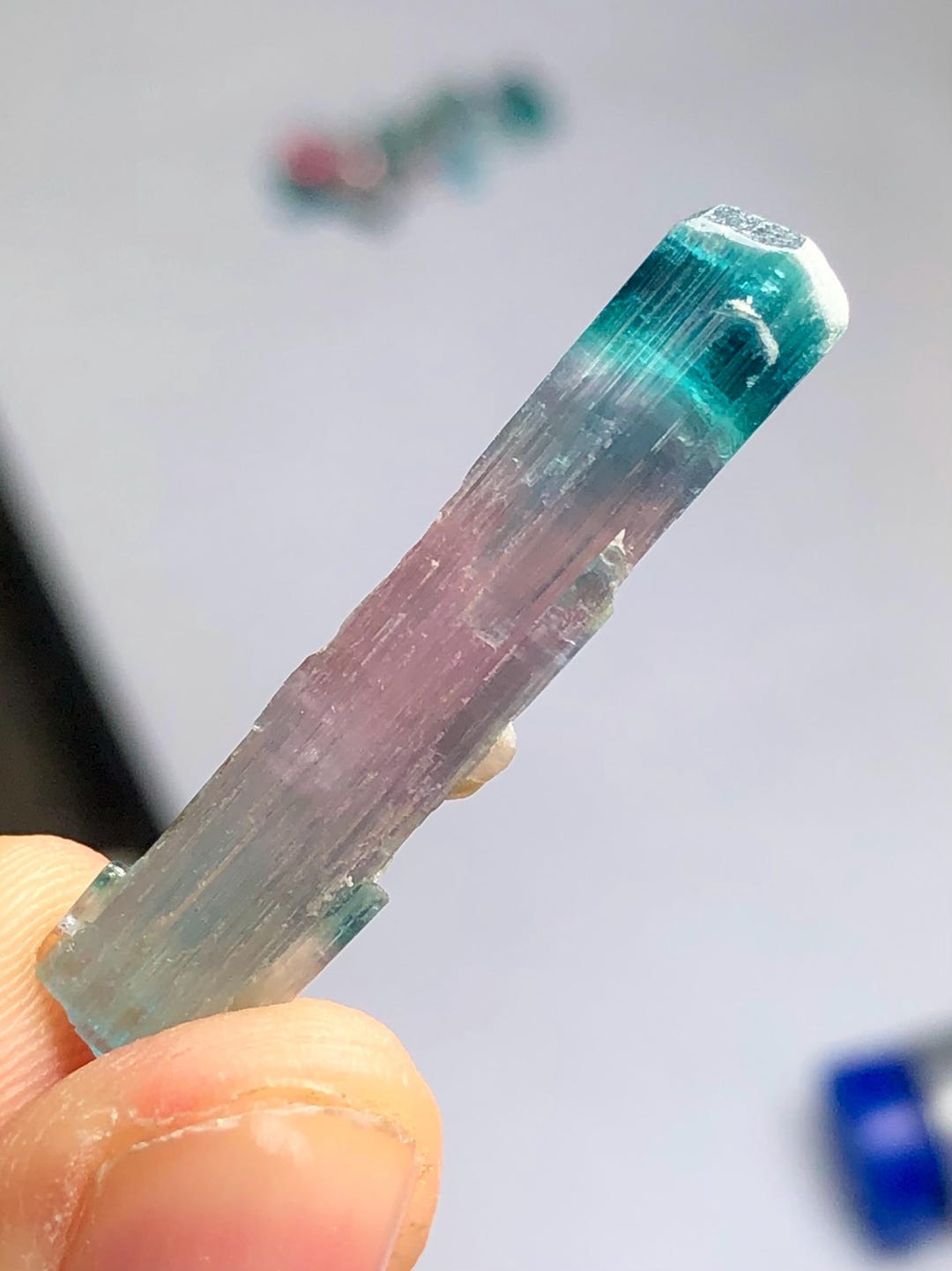 13 Ct Natural Rare Bi Colour Cate Eye Tourmaline Crystal Terminated - Etsy