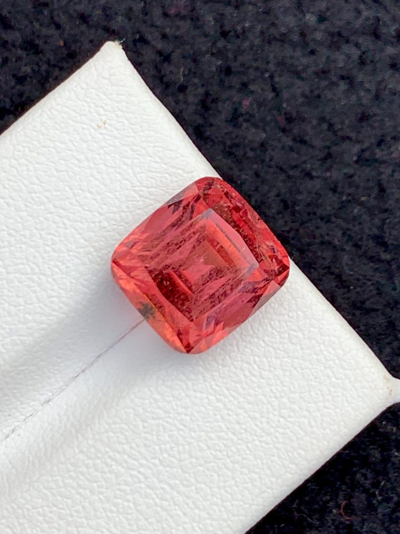 Peachy Red Tourmaline Faceted 7.85 Ct - Statement Jewelry Accent - Etsy ...