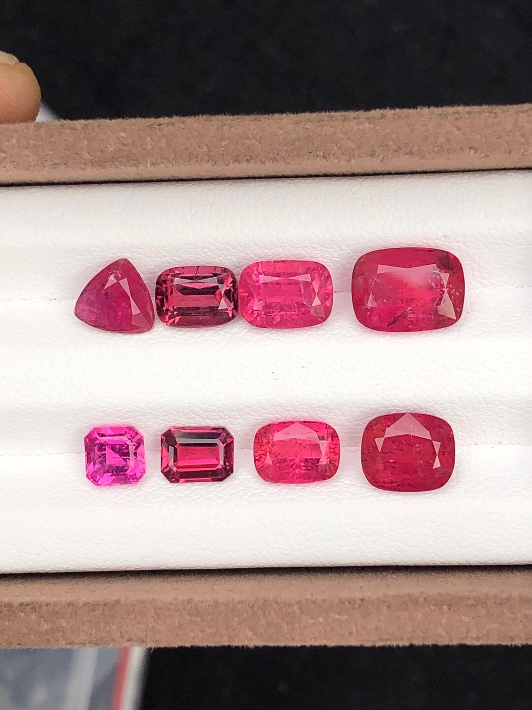 Rubilite Tourmaline Faceted Lot 11.60 Ct - Deep Red Gems for Engagement ...
