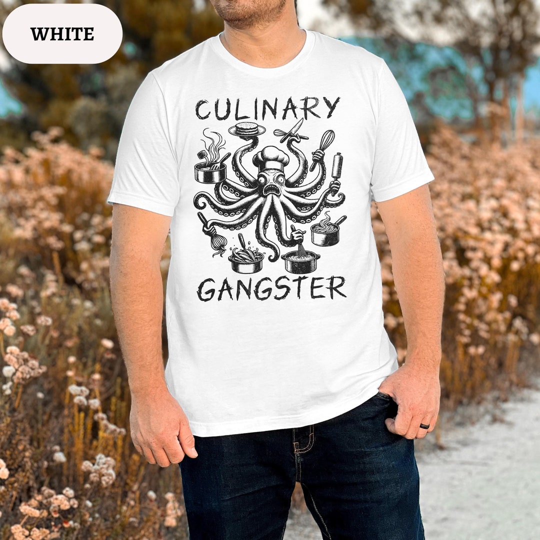 Funny Culinary Gangster Chef Shirt,cookery Design Cook Tshirt,funny ...