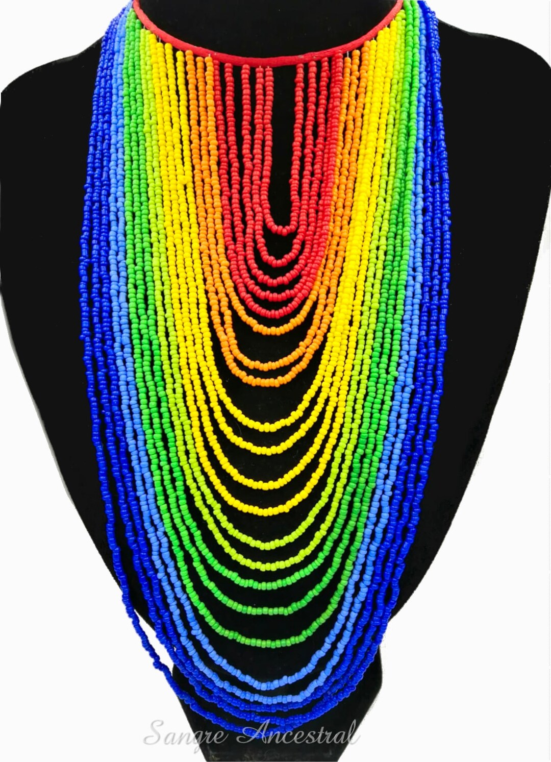 Original Colorful Shuar Necklace Jorge Sangre Ancestral - Etsy