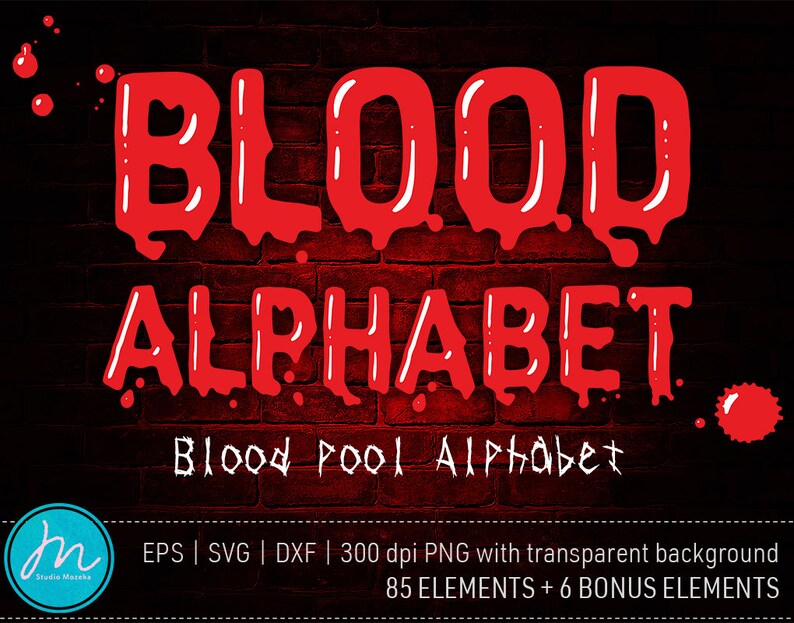 Blood Pool Alphabet Bloody Font Dripping Letters Halloween - Etsy