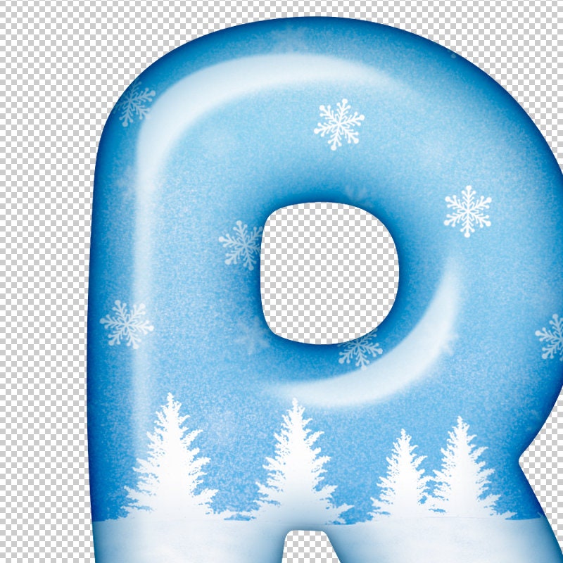 Blue Snow Scene Font, Snowflakes Alphabet, Snowy Christmas Alphabet ...