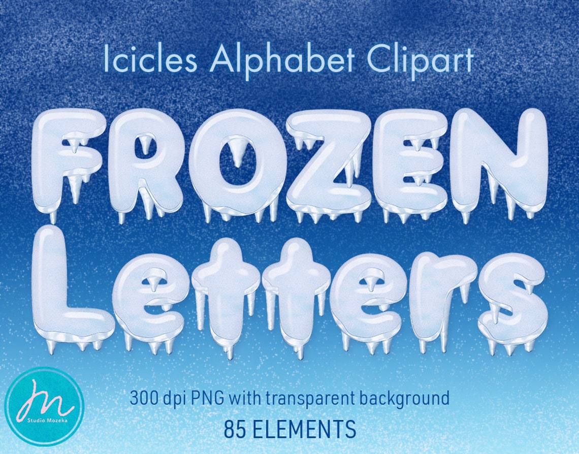 Icicles White Ice Font Frozen Letters Ice Font Cool Font - Etsy