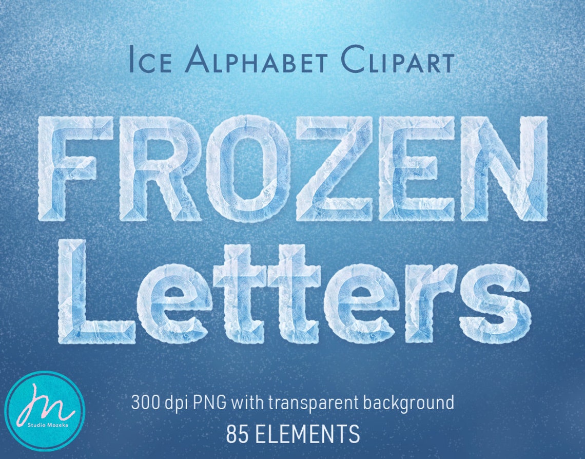 Frozen Snow Letters Ice Font Christmas Alphabet Winter | Etsy