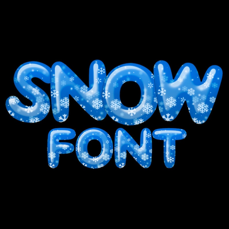 Blue Glass Snowflakes Font, Snowy Font, Christmas Alphabet, Winter ...