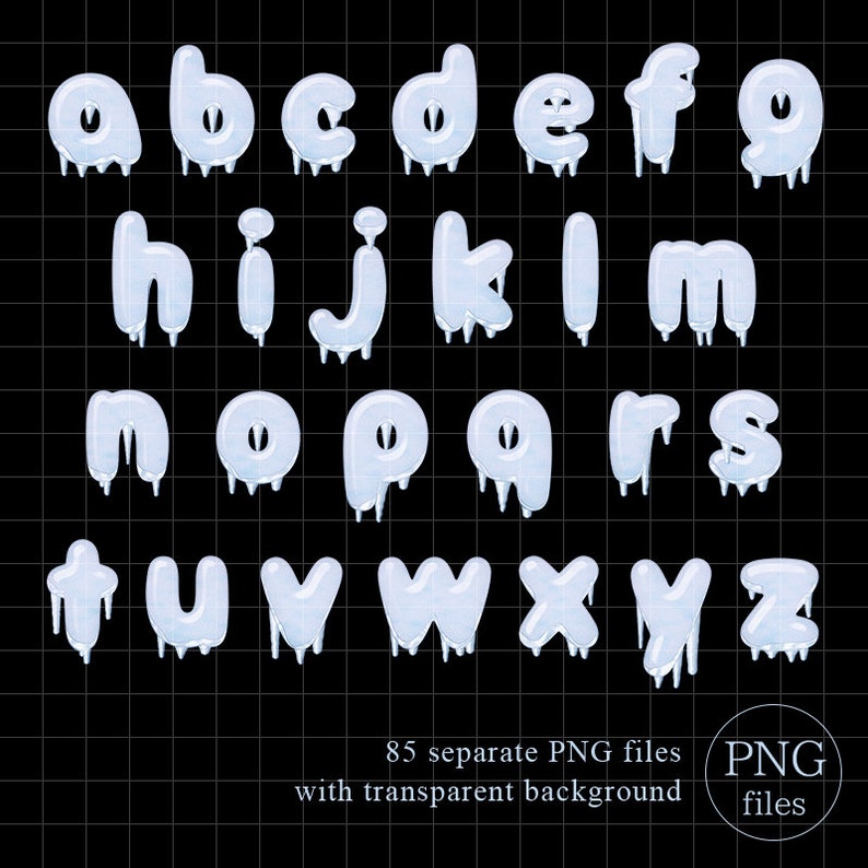 Icicles White Ice Font Frozen Letters Ice Font Cool Font - Etsy