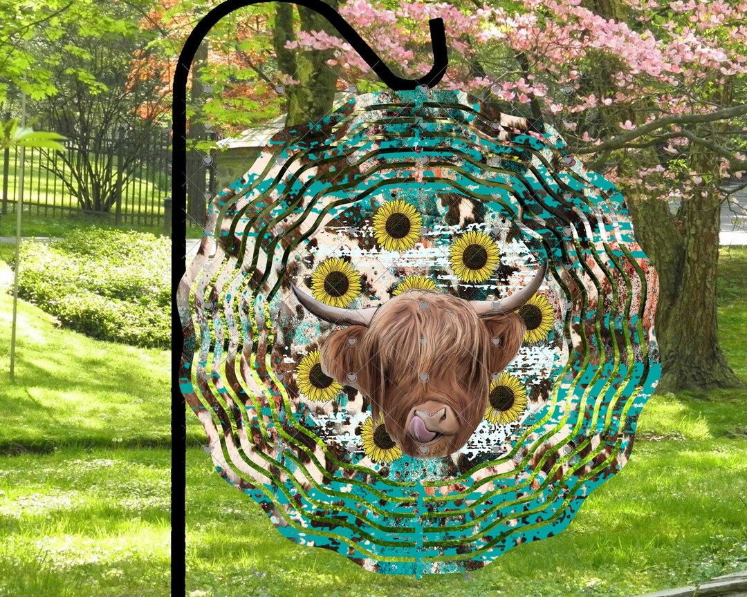Wind Spinner Highland Cow - Etsy