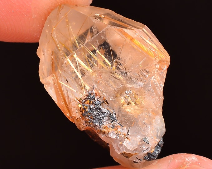 100% Natural Rough Rutilated Golden Rutile Quartz Rough Loose Gemstone ...