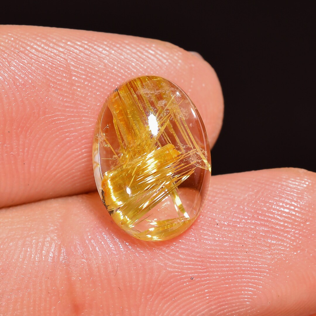 Rutilated Quartz Golden Rutile Gemstone Cabochon Oval Shape for Making ...