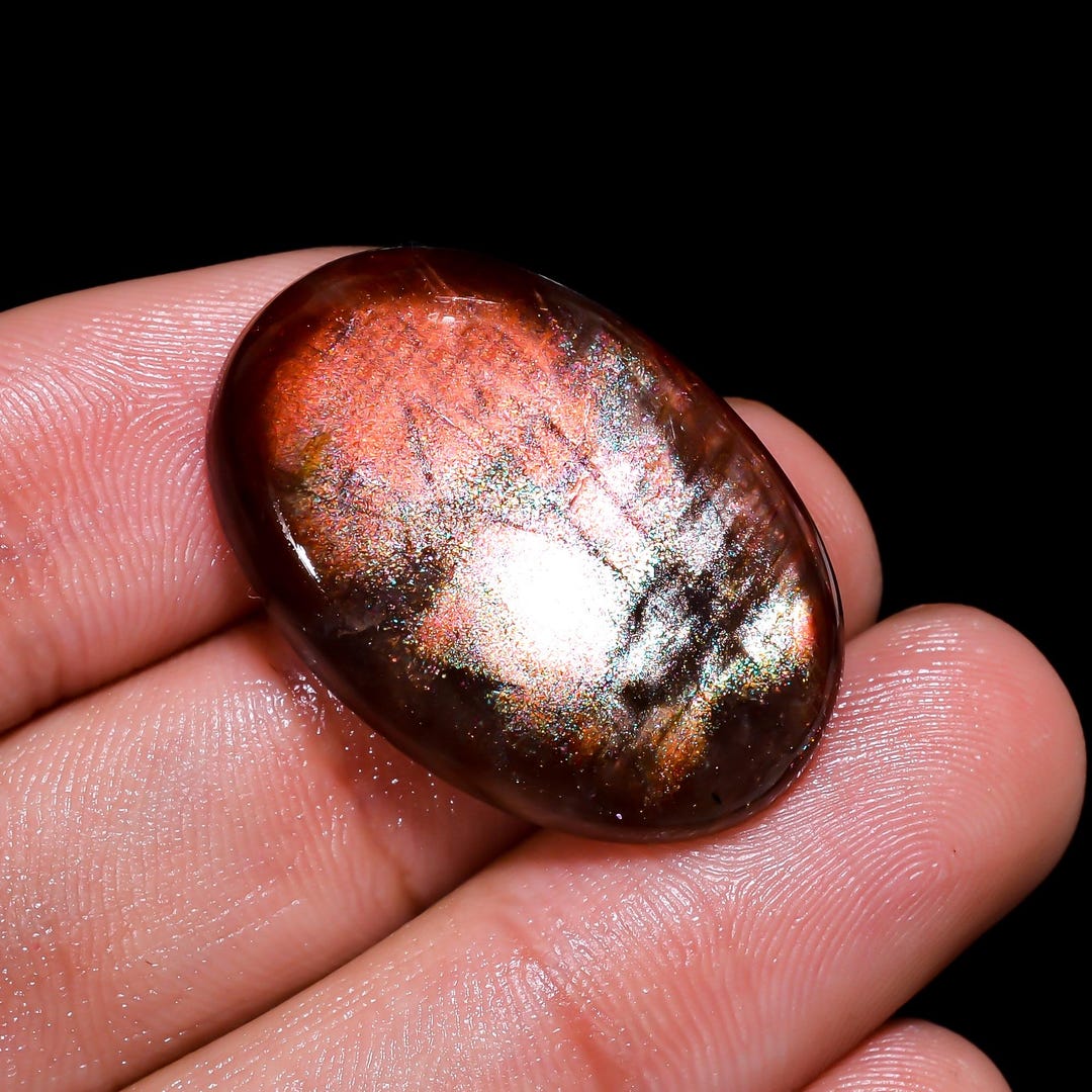 Purple Haze Sunstone Cabochon Coca Sunstone Oval (28x19x6 Mm) - Etsy