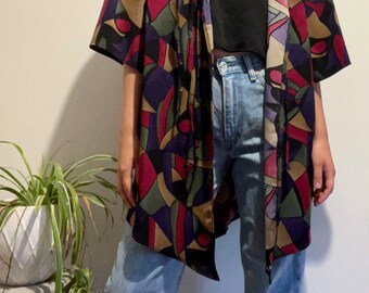 Geometric Print Jacket - Etsy