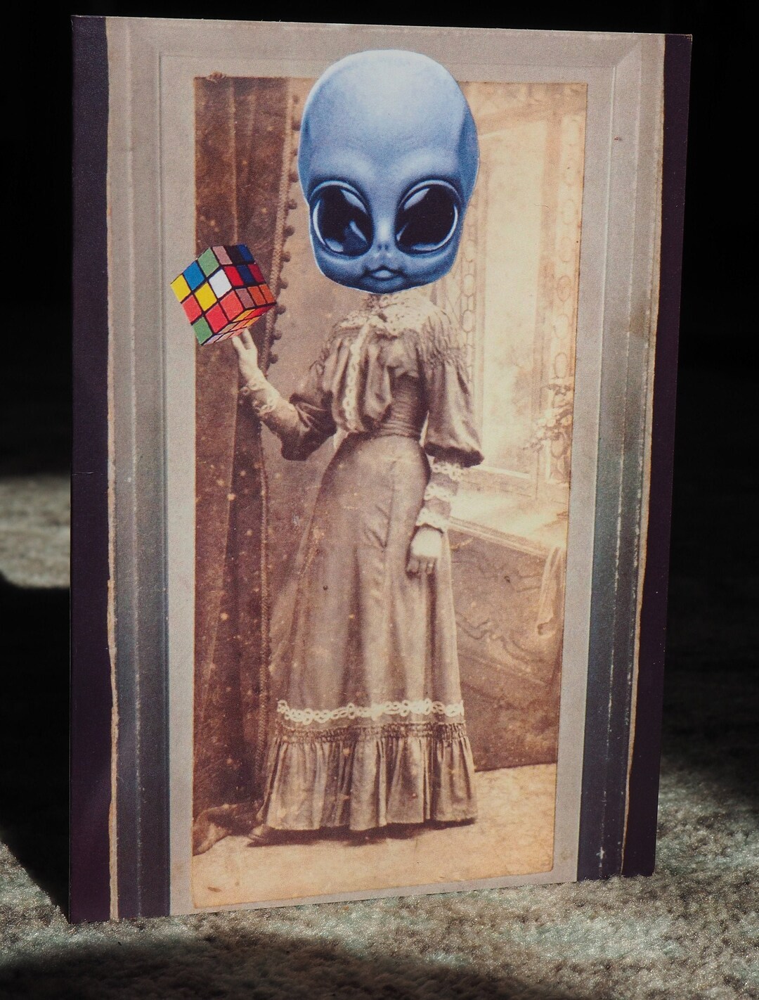 Funny Alien Greeting Card | Rubik's Cube, Thinking of You - Etsy