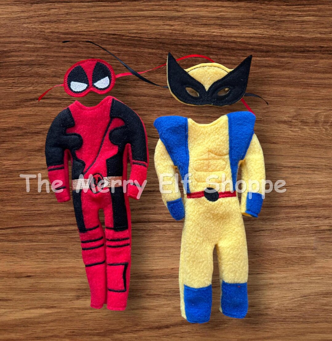 Christmas Elf Doll, Elf Action Hero Outfits, Elf Dead Pool - Etsy