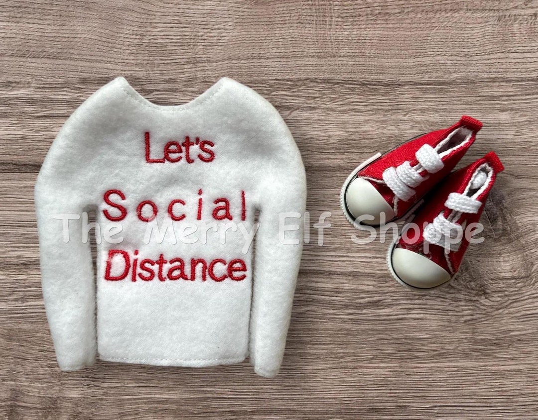 Christmas Elf Doll, Lets Social Distance Elf Sweater - Etsy