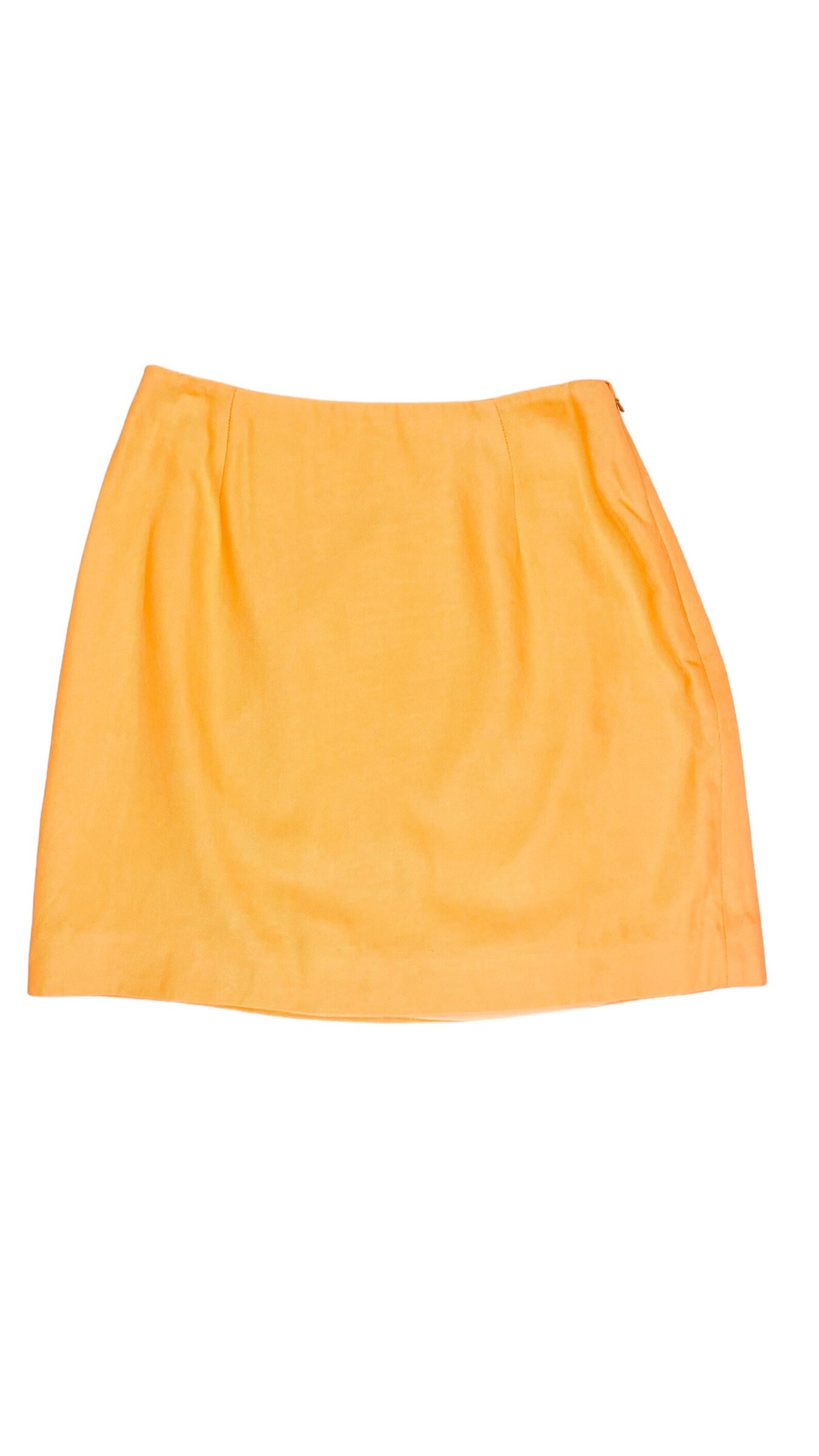 Vintage 90s CACHE Neon Orange Mini Skirt - Size 4 - Etsy