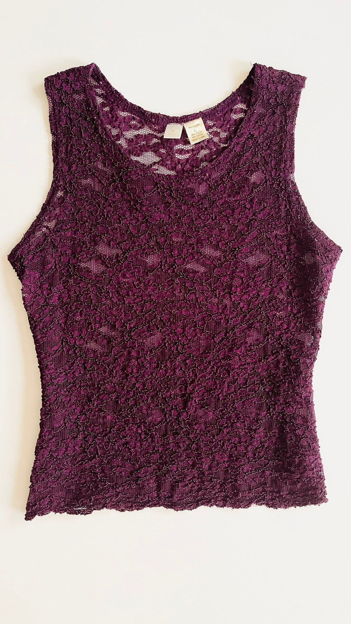 Vintage 80s Victoria’s Secret Purple Lace Tank Top - Size L - Etsy