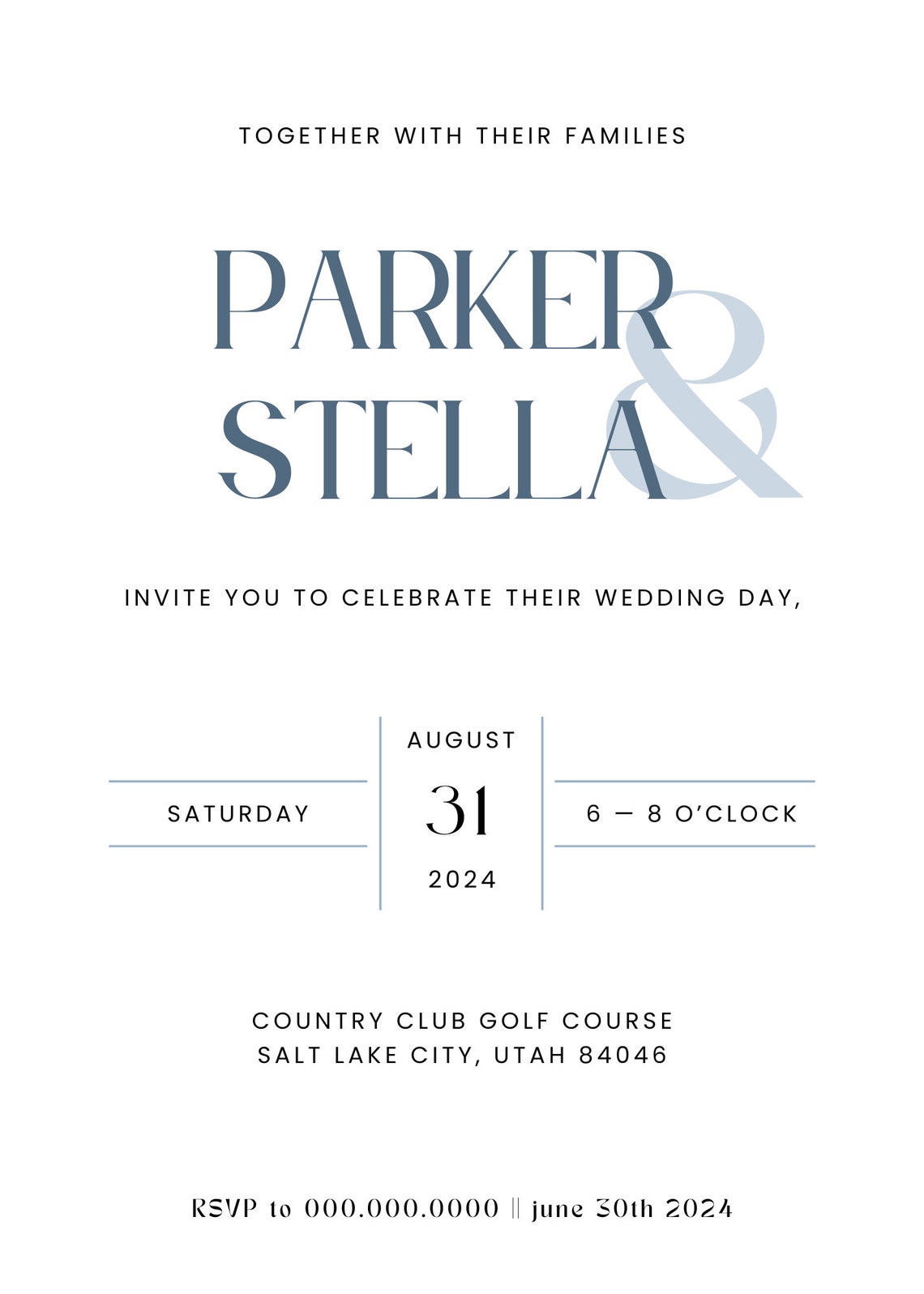 Customizable Front and Back Wedding Invite Wedding Announcement ...