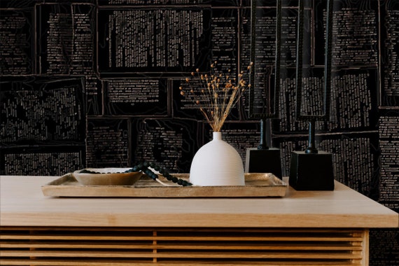 Book Wallpaper Unique Wallpaper Modern Mural Contemporary - Etsy