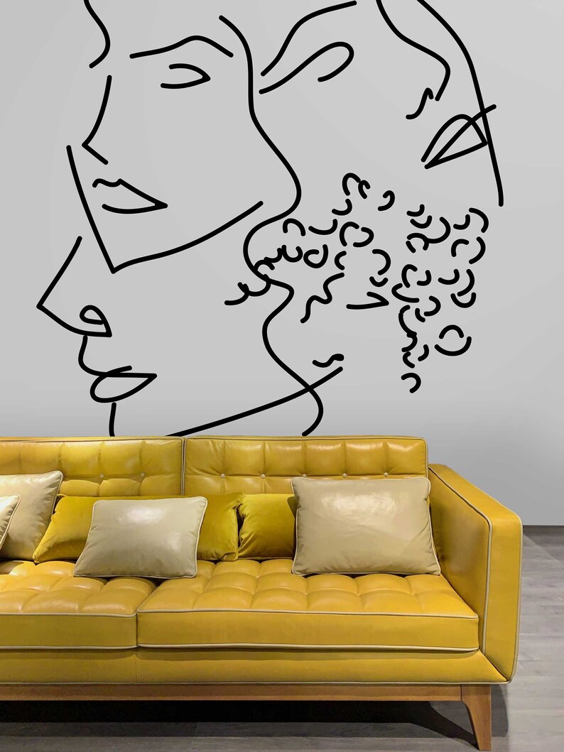 Line Art Wallpaper Minimalist Face Line Art Wallpaper Face - Etsy