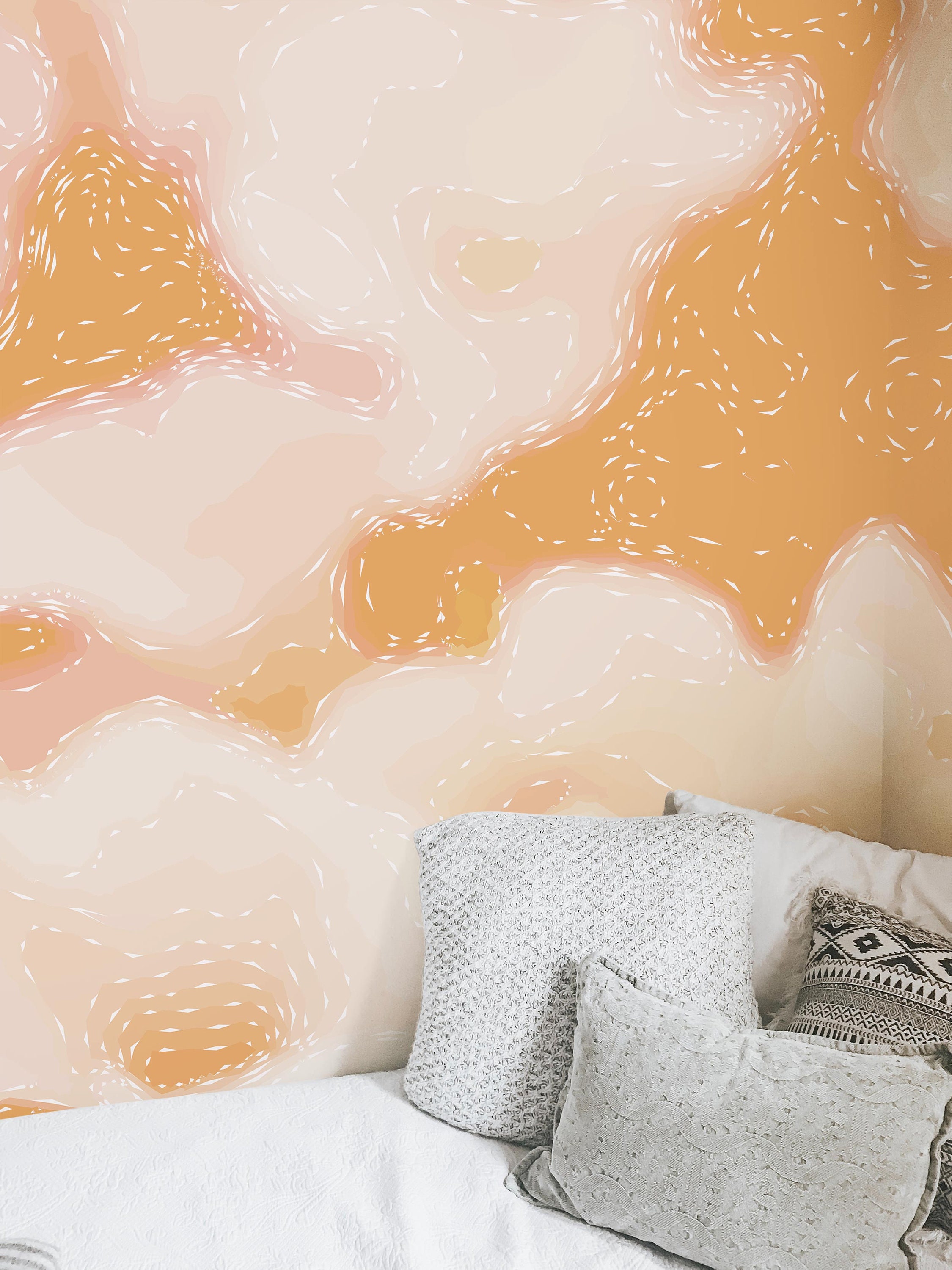 Modern Wallpaper, Unique Mural, Pattern Mural, Peel and Stick Adhesive ...