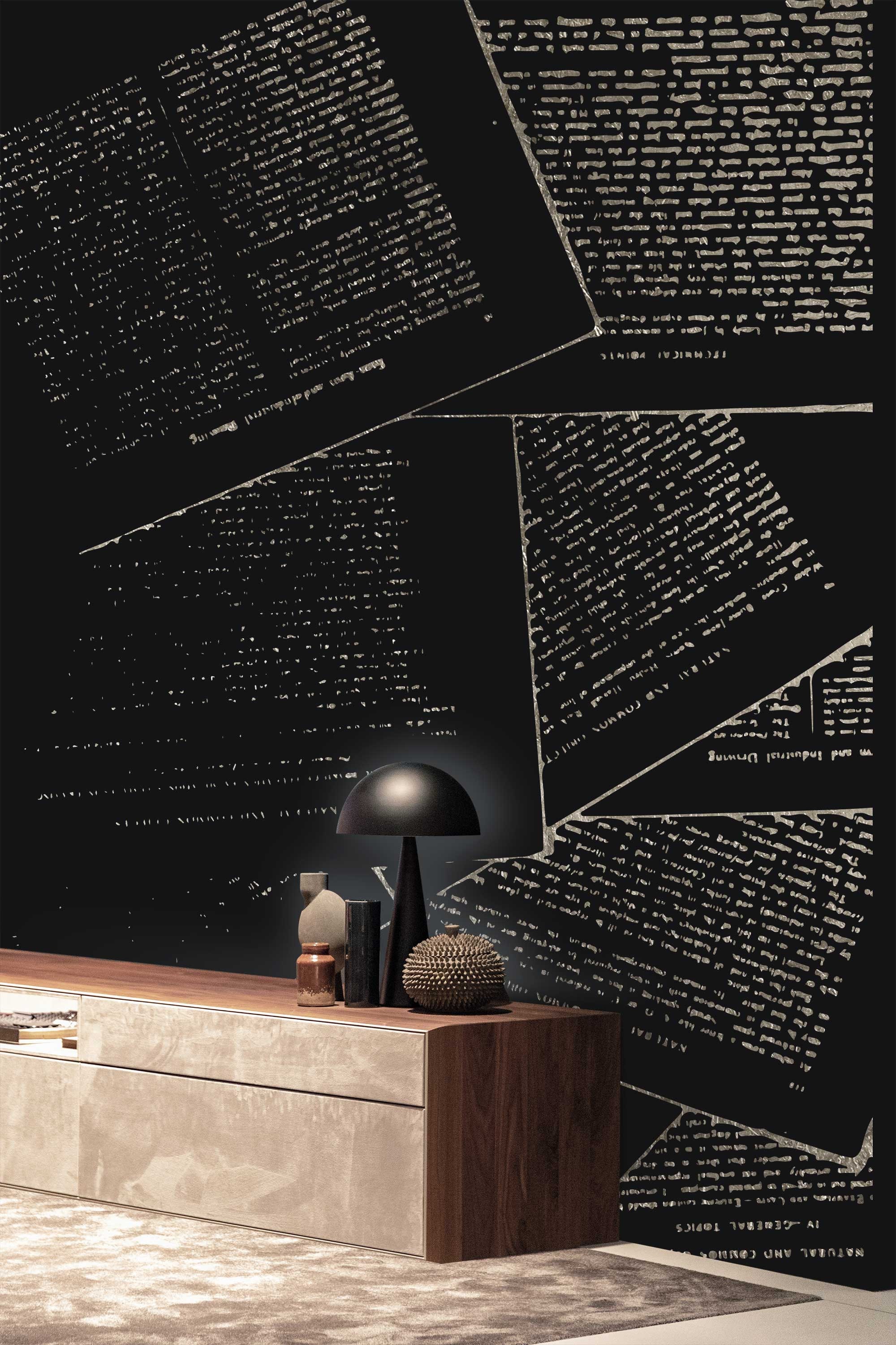 Newspaper Wallpaper, Unique Wallpaper, Modern Mural, Contemporary Mural ...