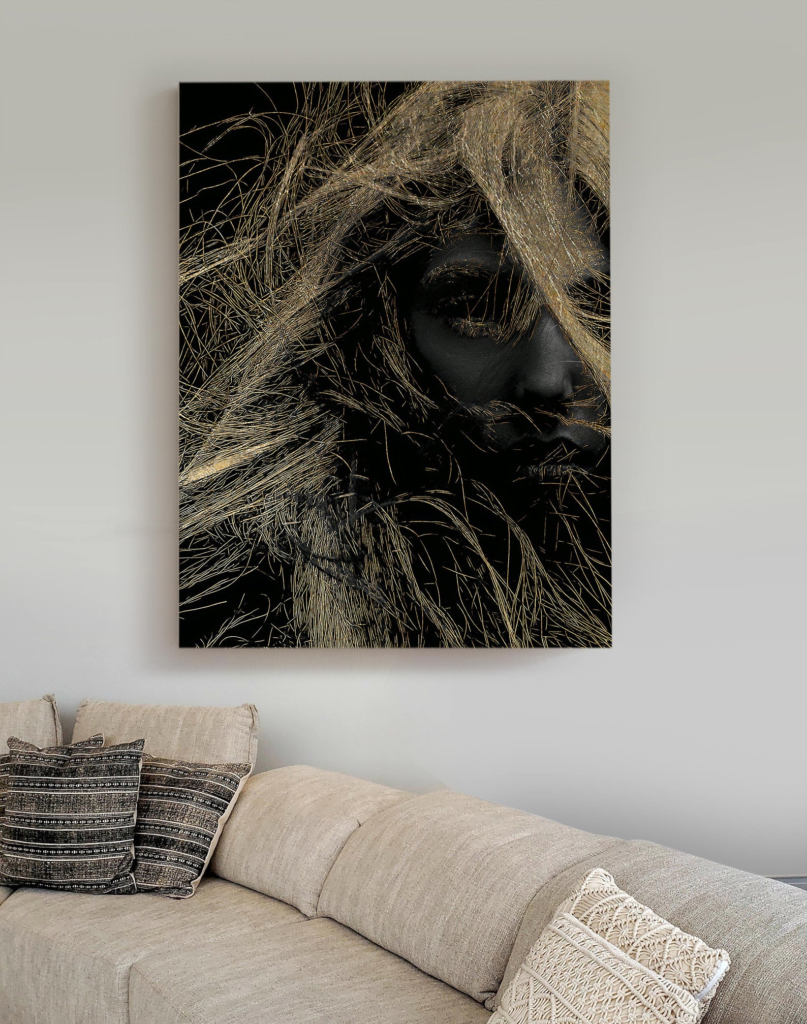 Gold Line Art, Gold Artwork, Digital Download, Printable, Digital File ...