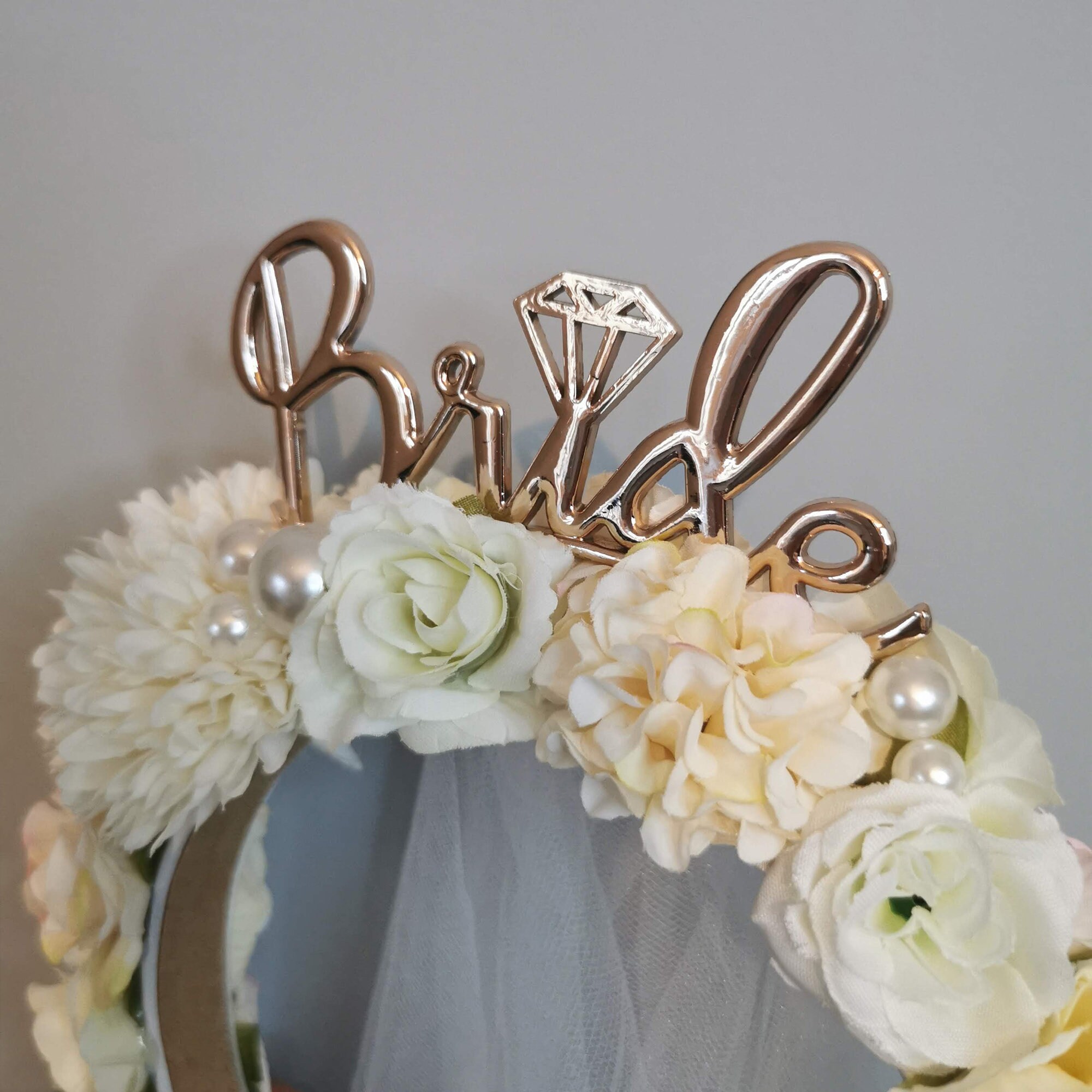 Pearl White Bride Flower Crown Hen Party Hen Do | Etsy