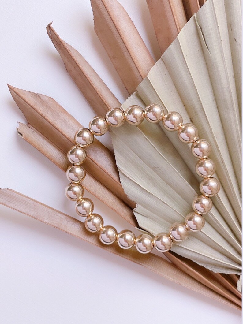 14kt Filled yellow Gold Baller Beaded Bracelet - Etsy