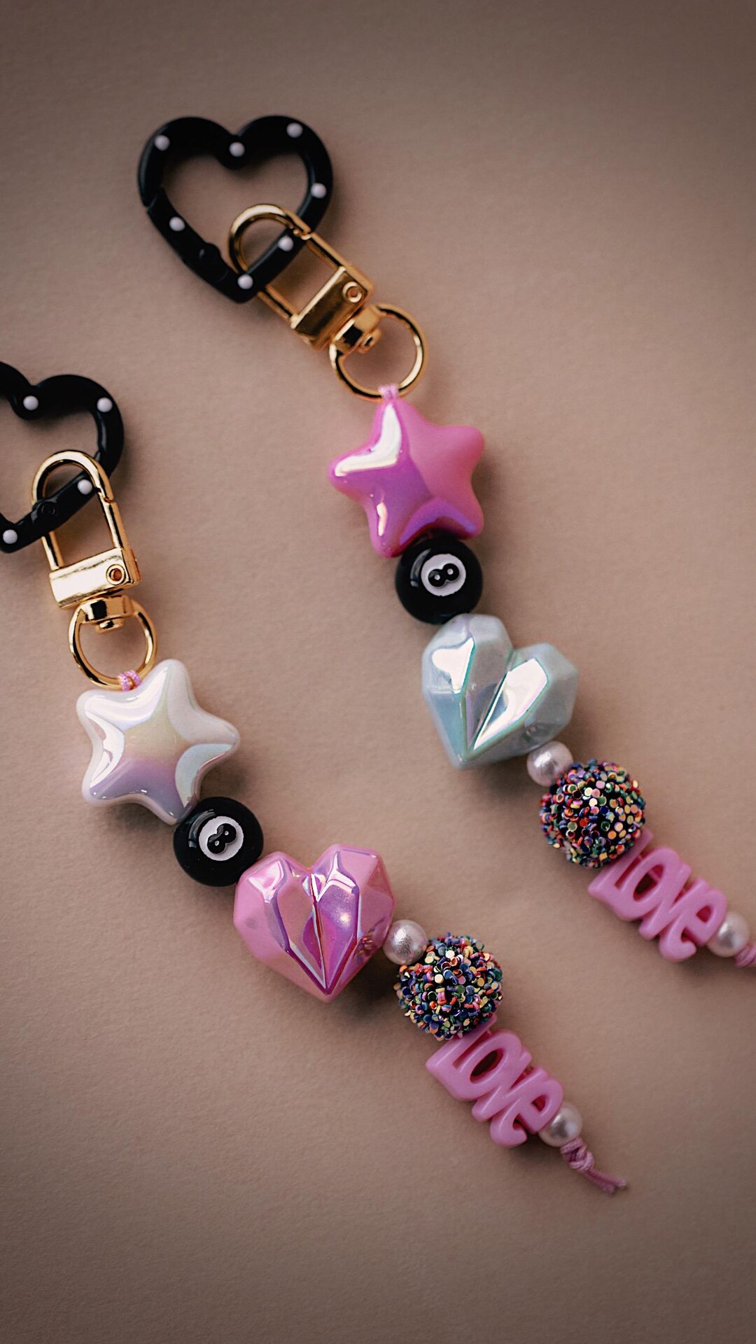 Heart Bag Charm | Iridescent Heart Keychain | Purse Charm | Keychain ...