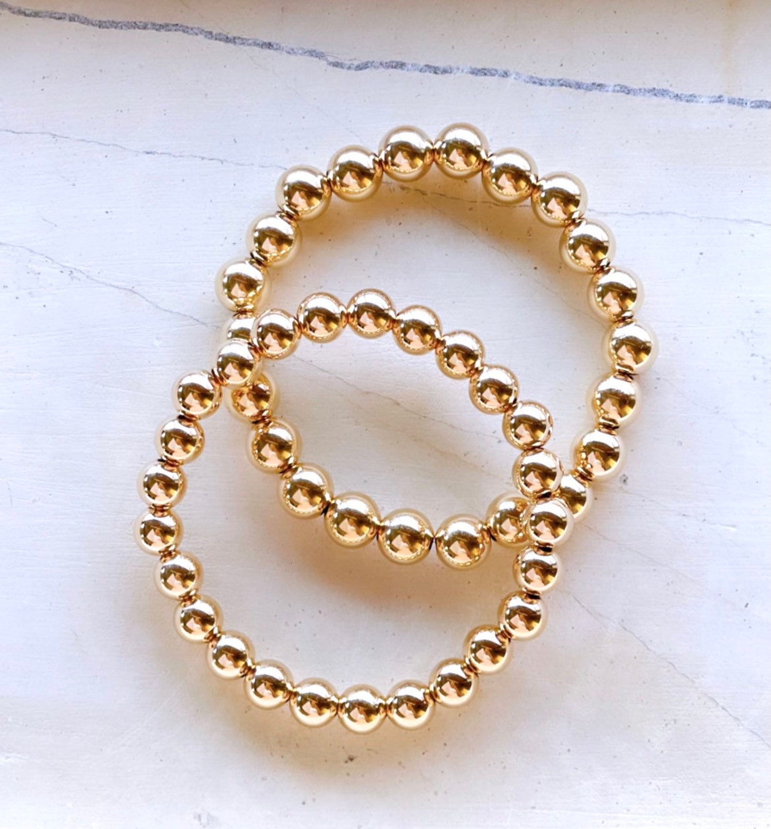 14kt Filled yellow Gold Baller Beaded Bracelet - Etsy