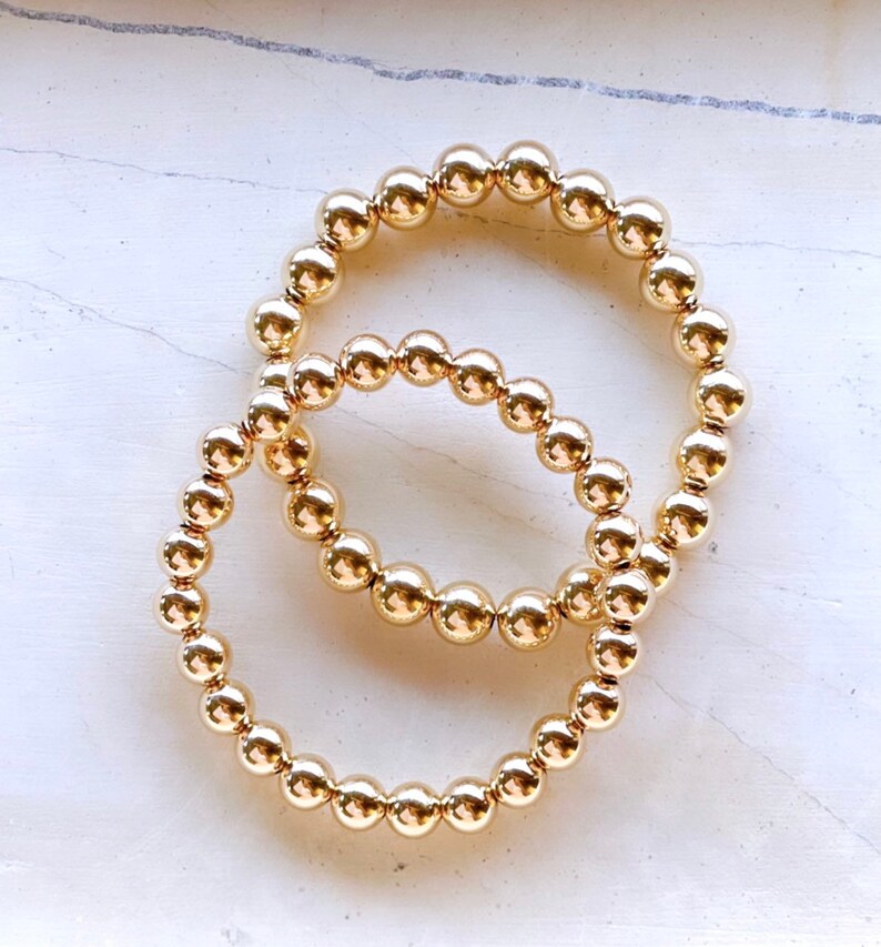 14kt Filled yellow Gold Baller Beaded Bracelet - Etsy