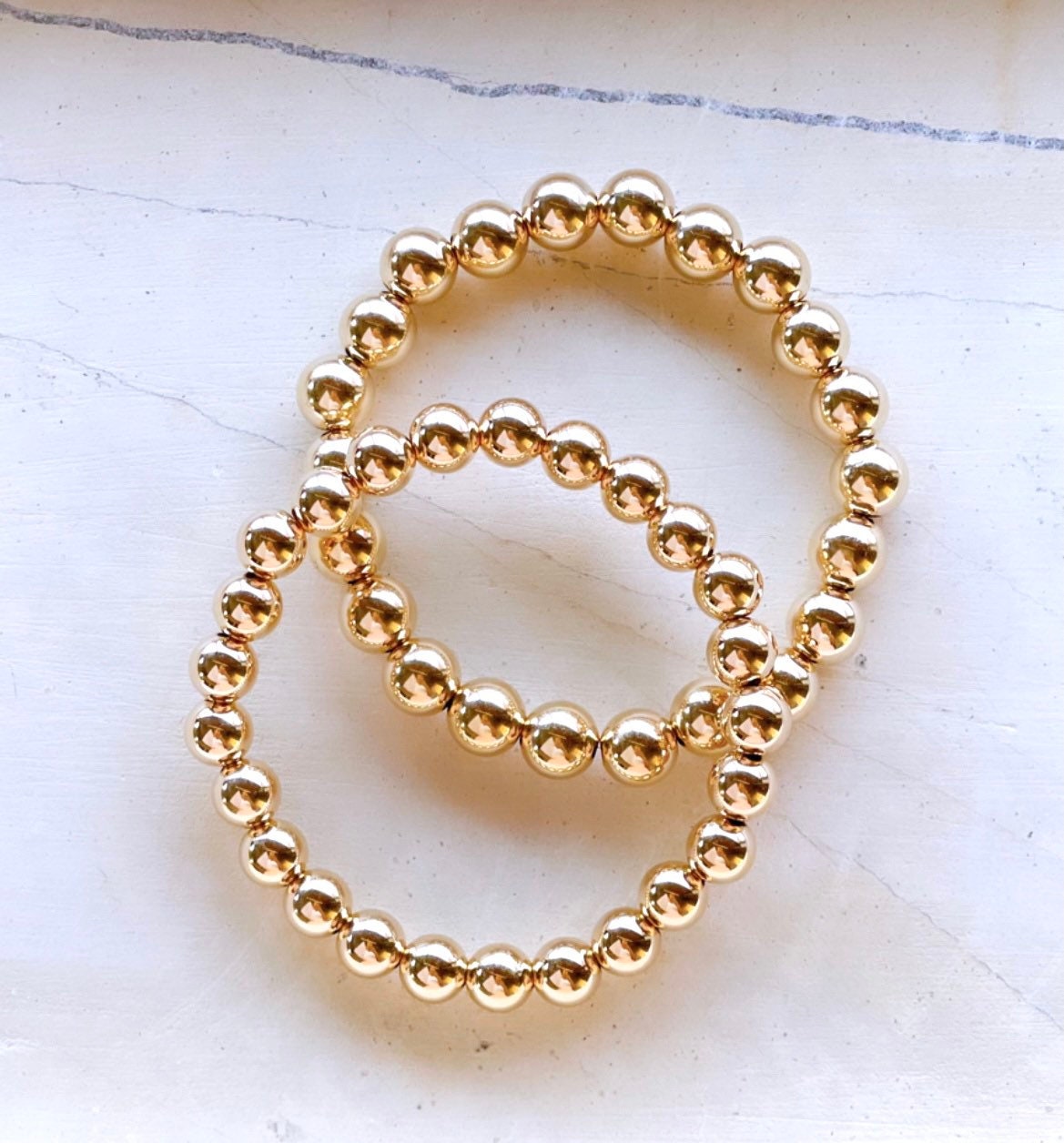 14kt Filled yellow Gold Baller Beaded Bracelet - Etsy