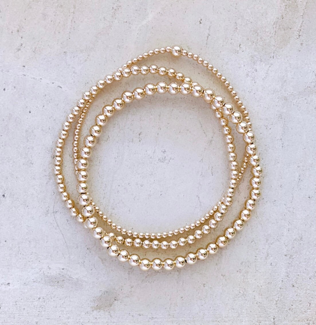 Mini Gold Digger Stack 14kt Filled yellow Gold Ball Beaded | Etsy