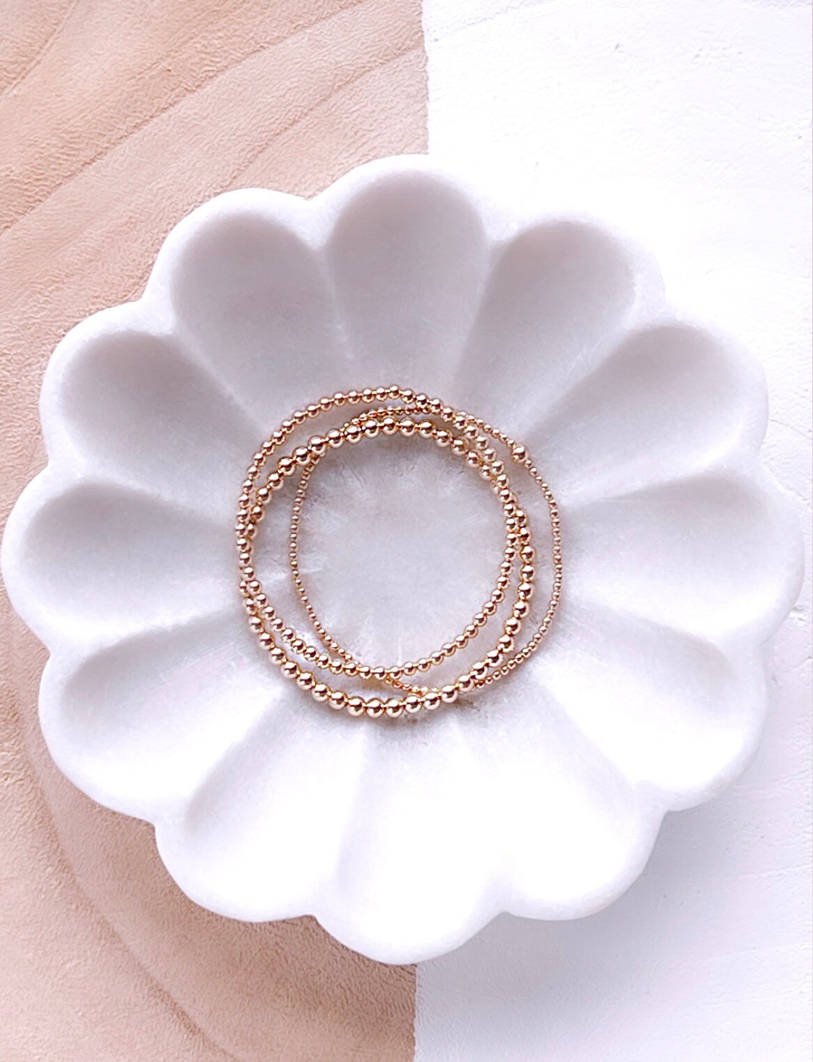 Mini Gold Digger Stack 14kt Filled yellow Gold Ball Beaded | Etsy