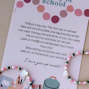 First Day of School Bracelet Back to School Beaded Bracelet Custom ...