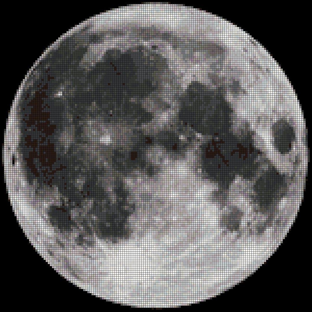 Full Moon Cross-stitch Pattern Instant Download PDF 150x150 Stitches 29 ...