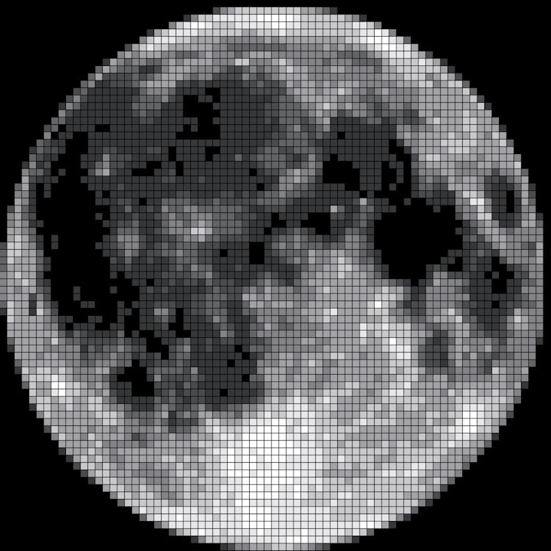 Full Moon Cross-stitch Pattern Instant Download PDF 75x75 Stitches 9 ...