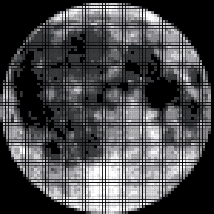 Full Moon Cross-stitch Pattern Instant Download PDF 75x75 Stitches 9 ...
