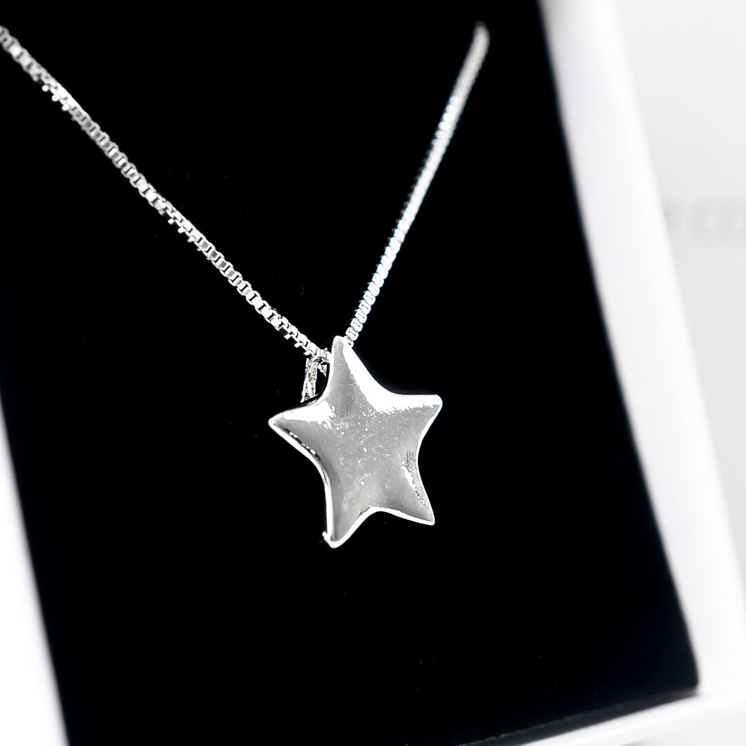 Silver Star Necklace Sterling Silver Necklace 925 Silver Necklace