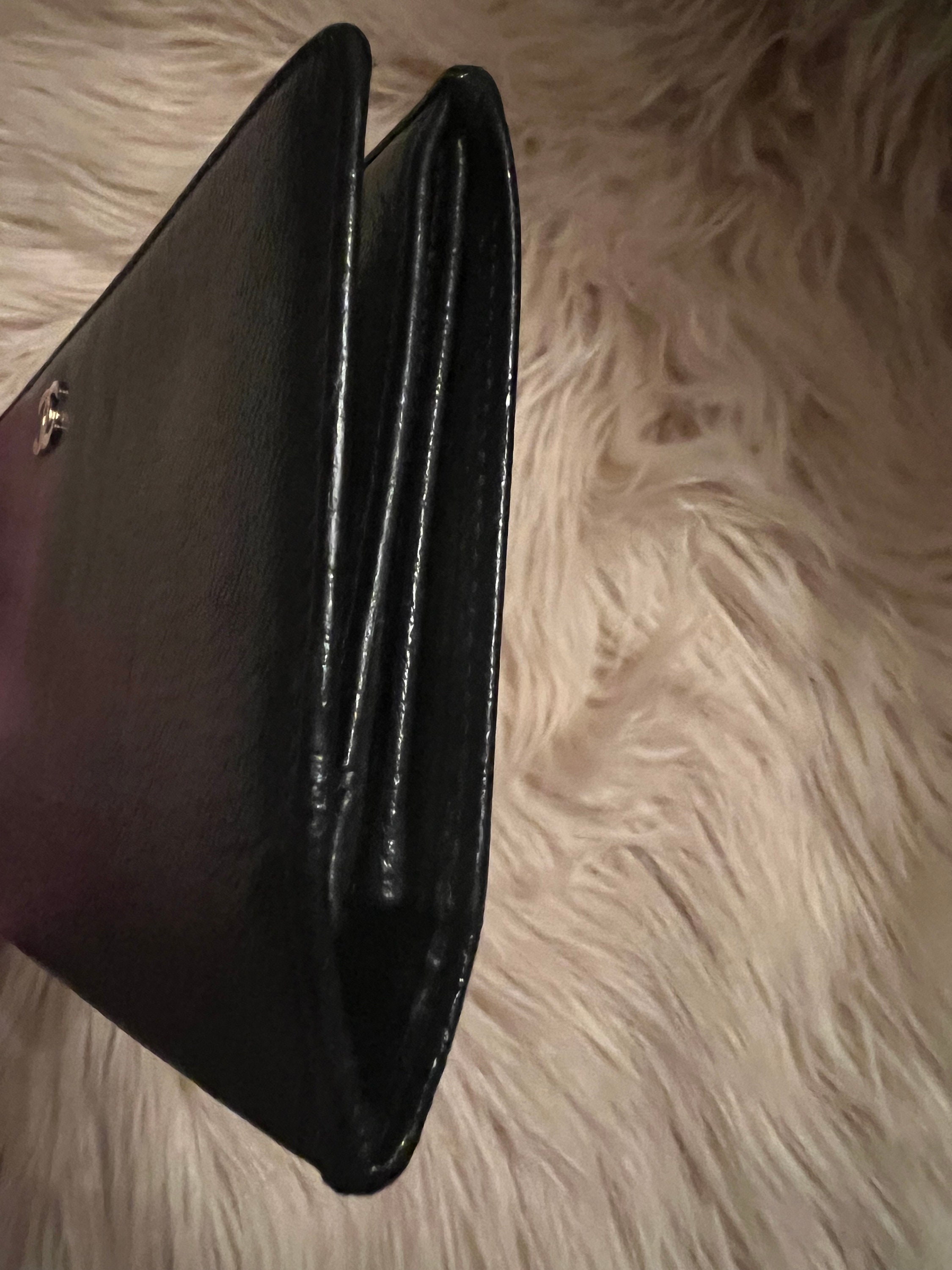 Authentic Chanel Black Leather Billfold Wallet Very Soft Luxurious ...