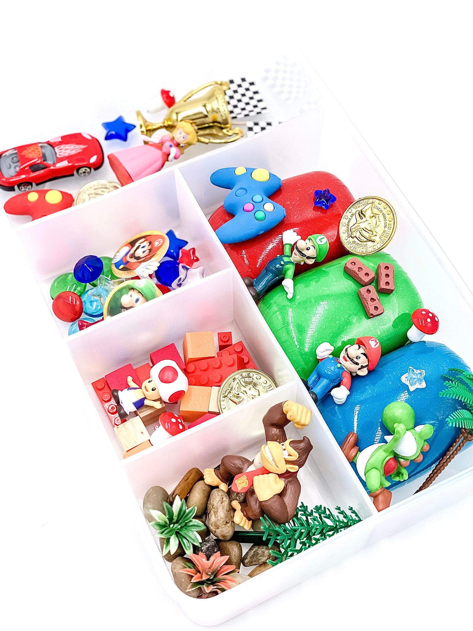 Super Mario Bros. Inspired Play Dough Kit Luigi Sensory Bin - Etsy